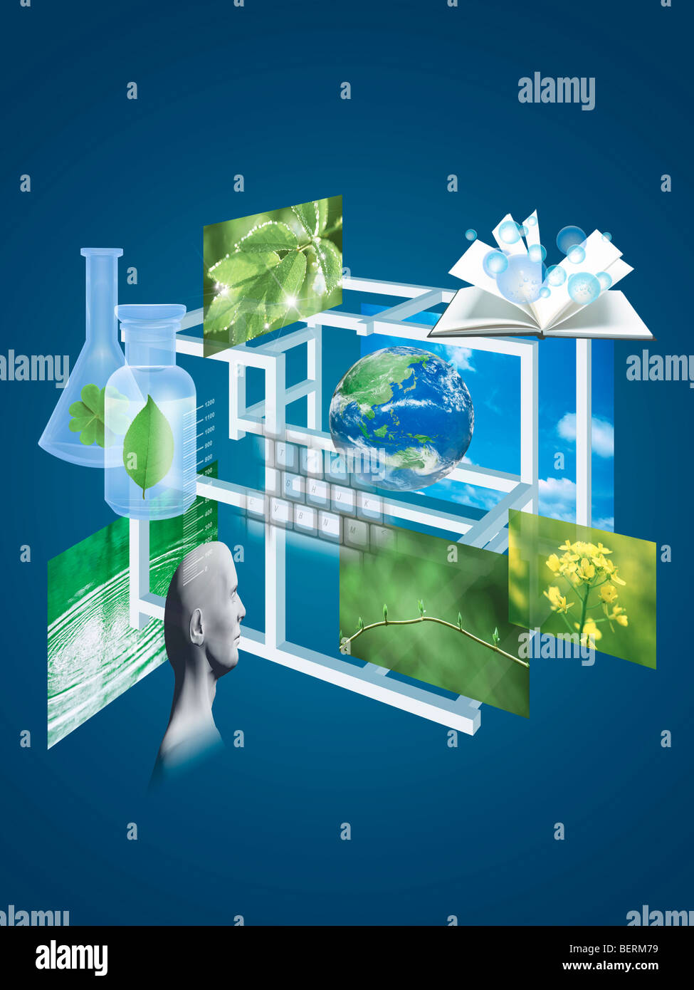 Collage of nature and science Stock Photo - Alamy
