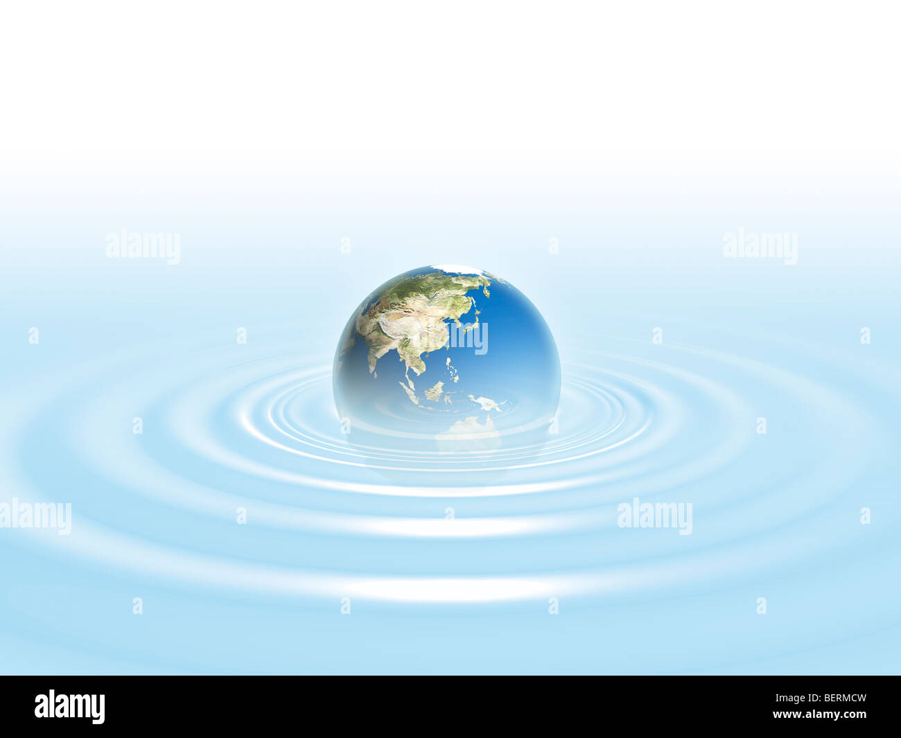 Planet earth in water Stock Photo - Alamy