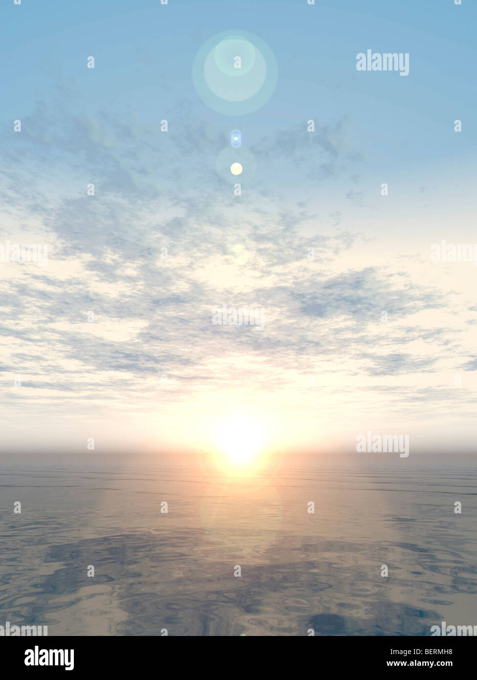 Sun at horizon Stock Photo - Alamy