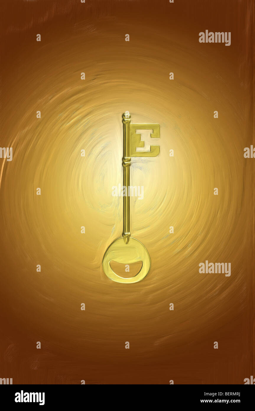 Metal key, colored background Stock Photo - Alamy