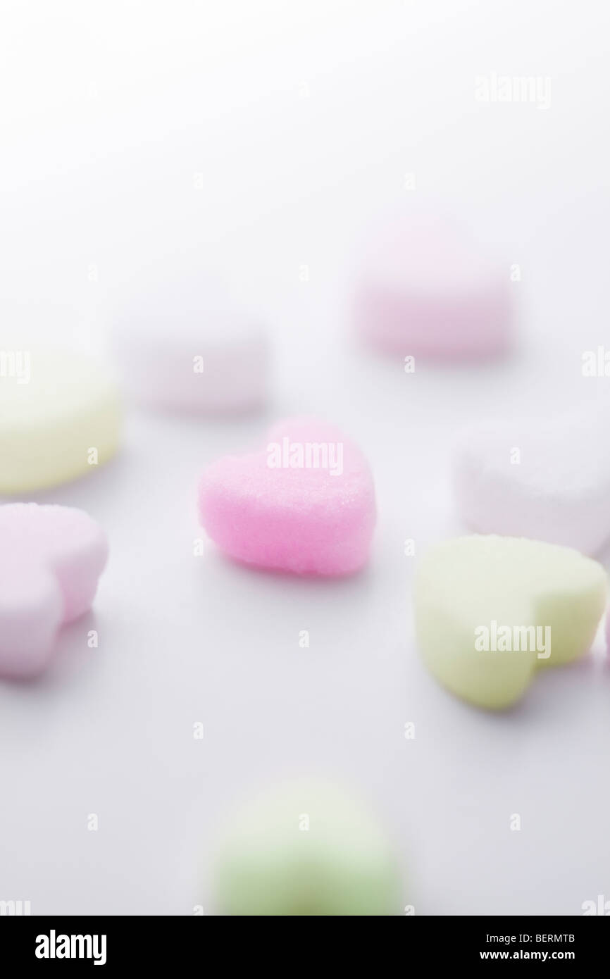 Close up of heart shaped sugar cubes, white background Stock Photo - Alamy