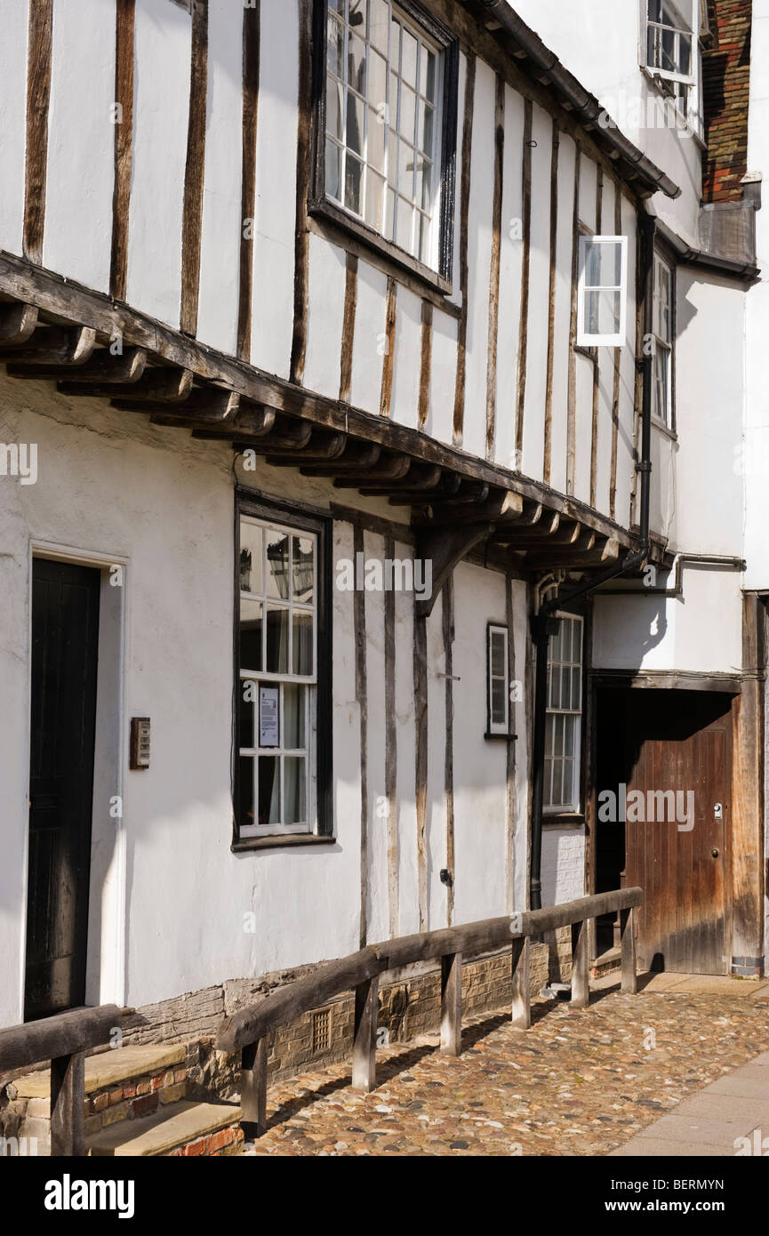 traditional timber framed Tudor houses in a Cambridge street Stock ...