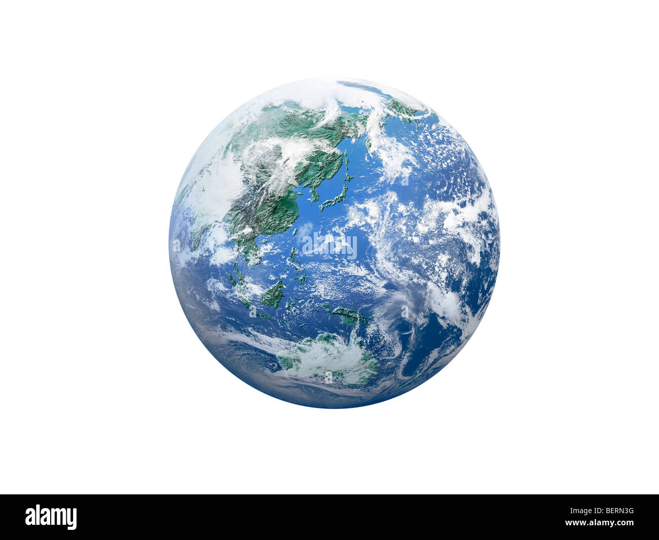 The earth, computer graphic, white background, cut out Stock Photo - Alamy