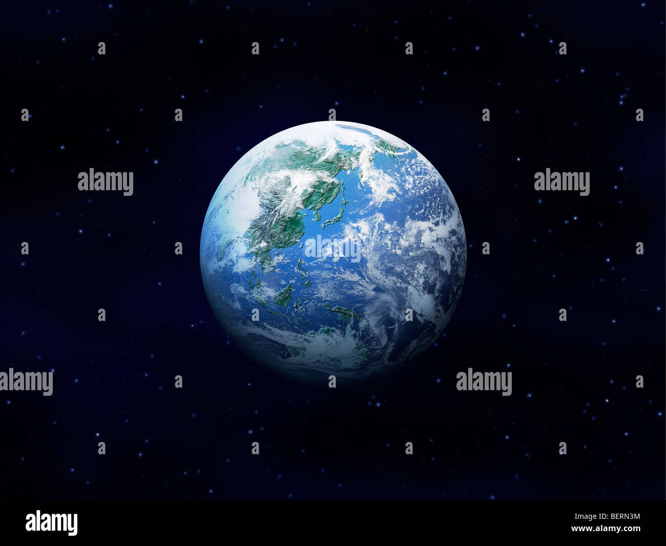 The earth, computer graphic, black background Stock Photo - Alamy