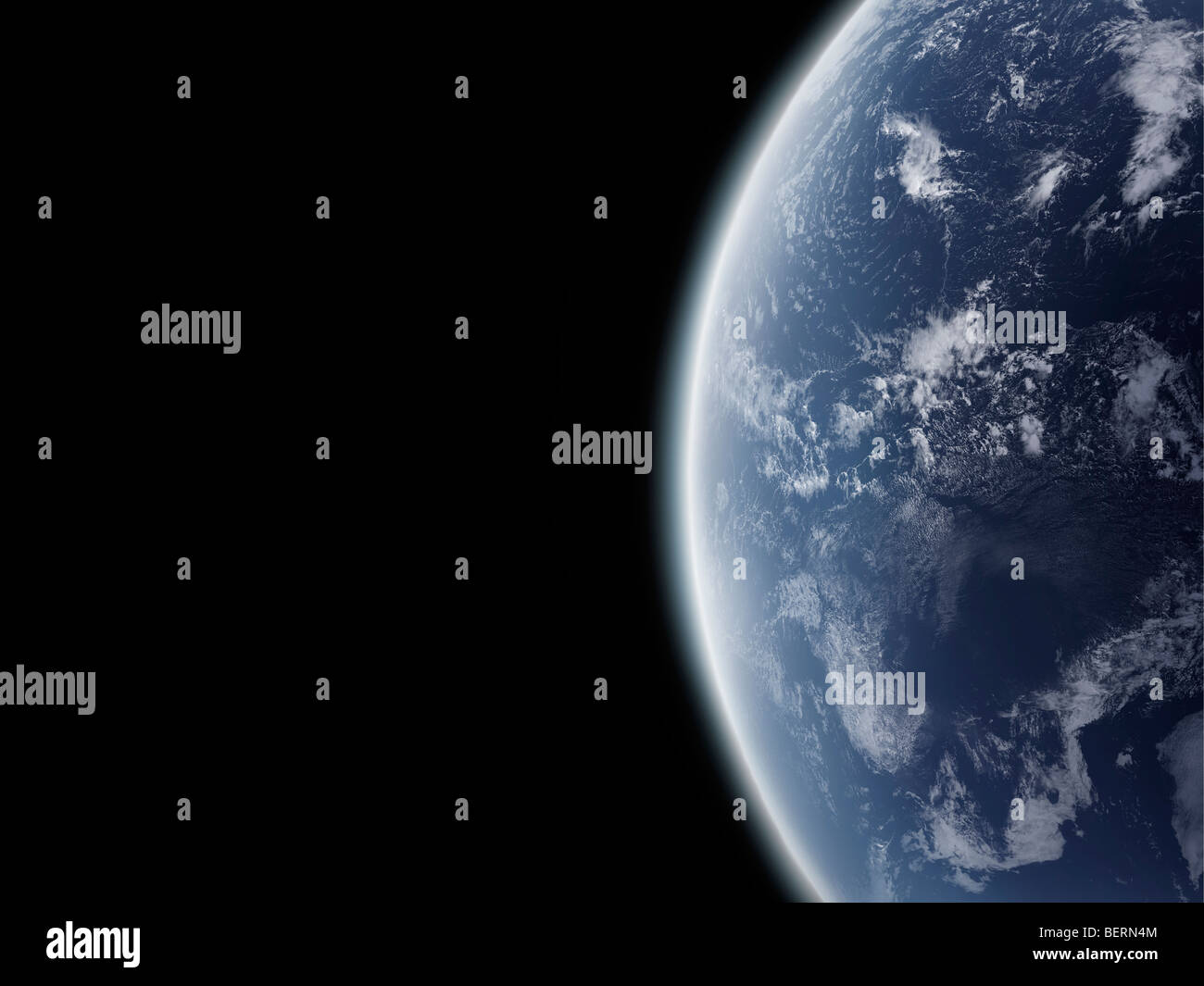 The earth, computer graphic, black background, copy space Stock Photo ...