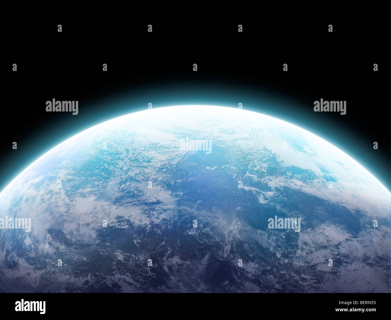 The earth, computer graphic, black background Stock Photo - Alamy