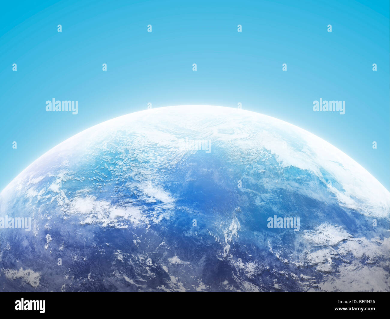 The earth, computer graphic, blue background Stock Photo - Alamy