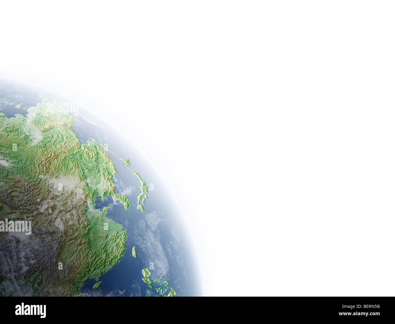 The earth, computer graphic, white background, copy space Stock Photo ...