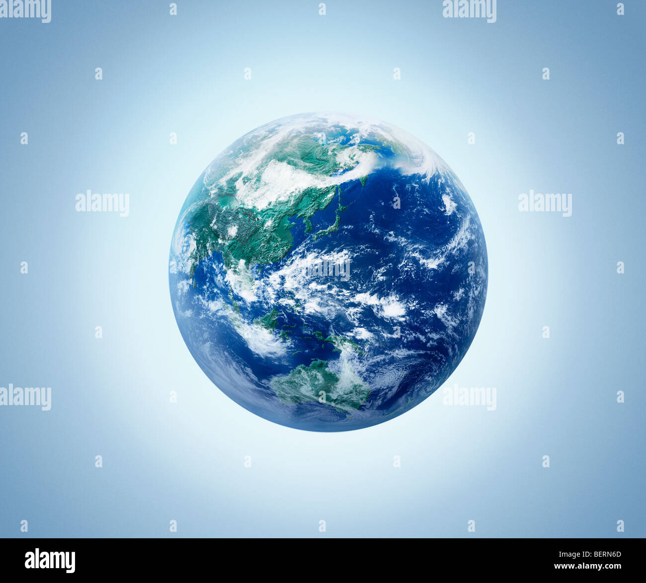 The earth, computer graphic, blue background Stock Photo - Alamy