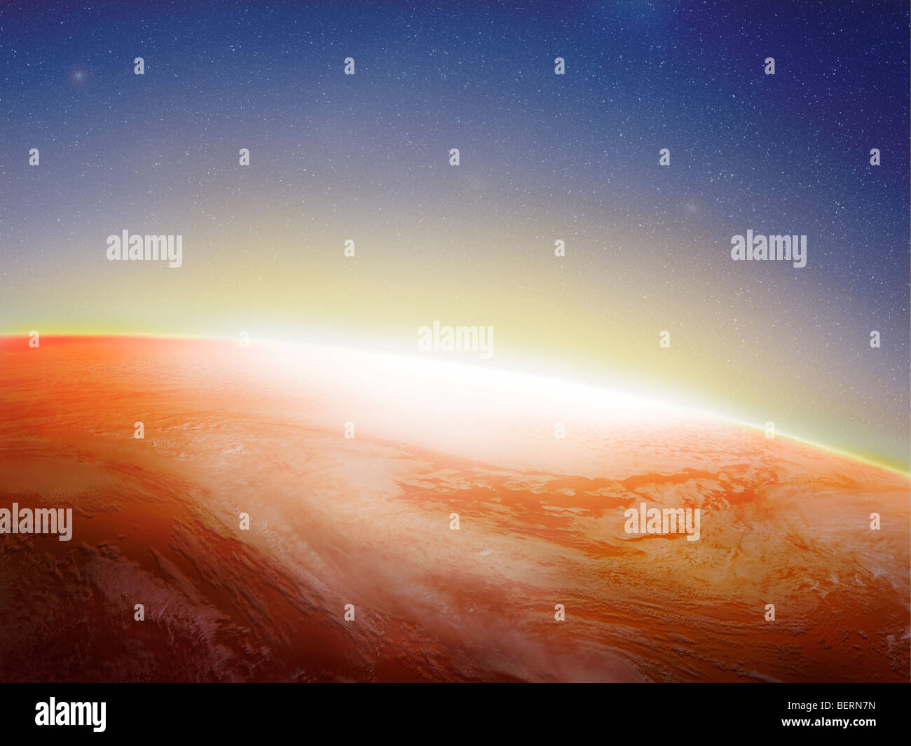 Sunlight behind the earth, computer graphic Stock Photo - Alamy