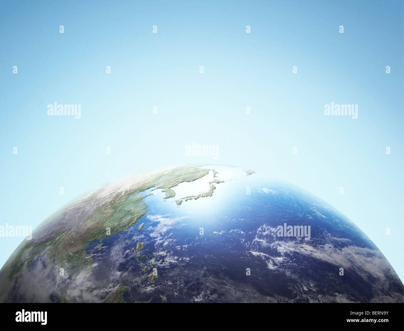 The earth, computer graphic, blue background Stock Photo - Alamy