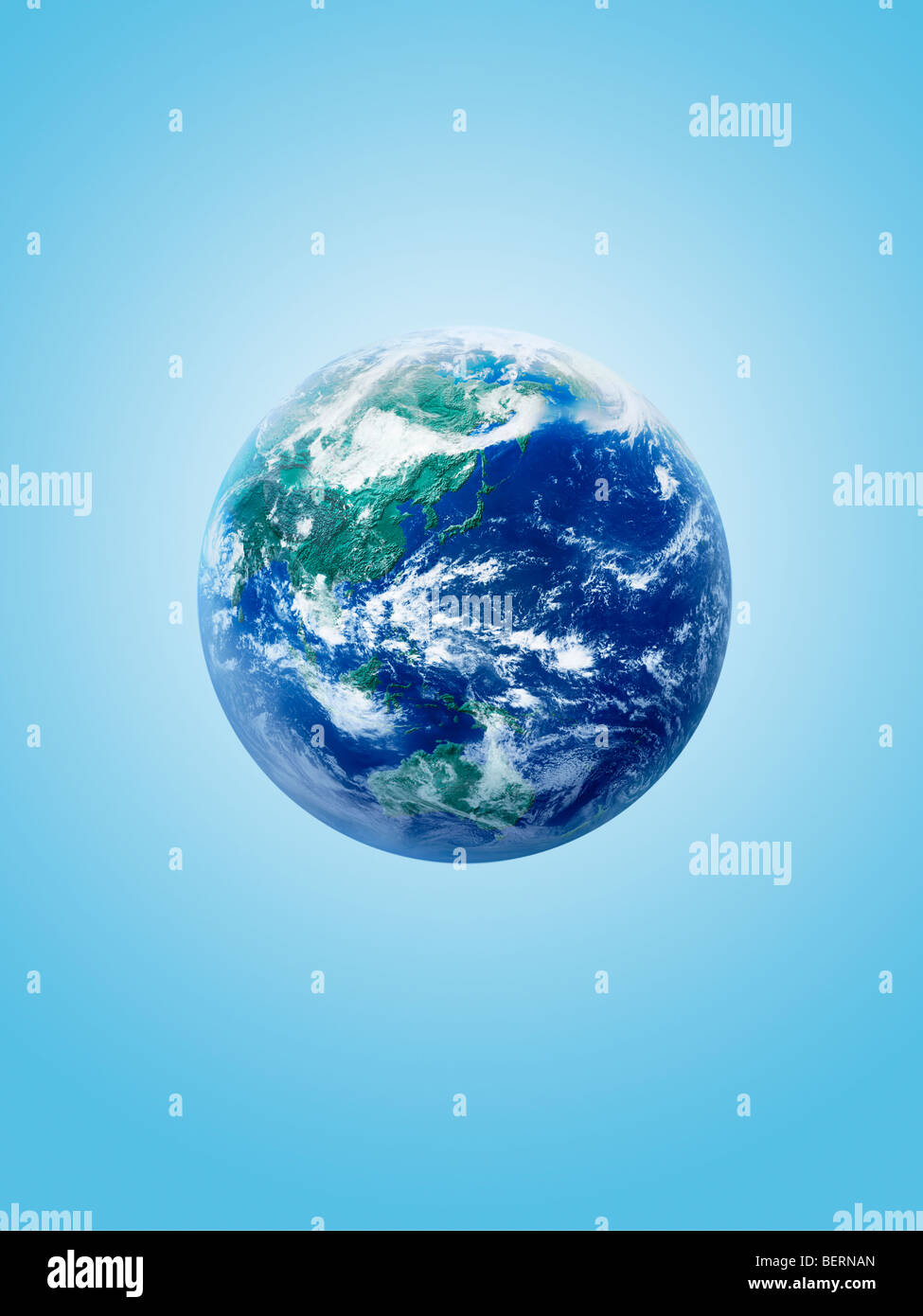 The earth, computer graphic, blue background Stock Photo - Alamy