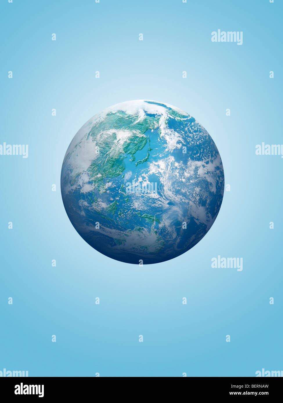 The earth, computer graphic, blue background Stock Photo - Alamy
