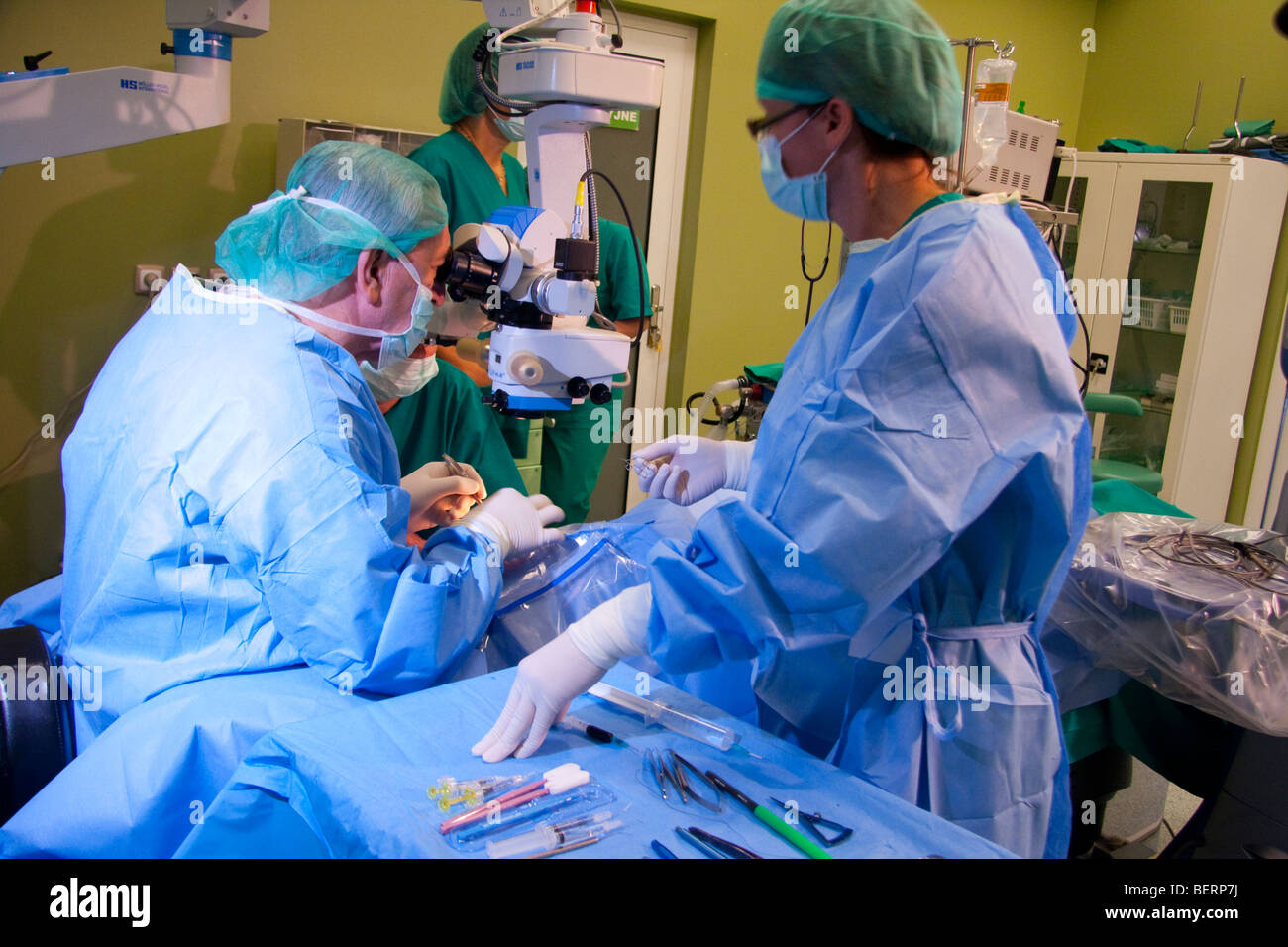 Eye operation - lens implanting Stock Photo - Alamy