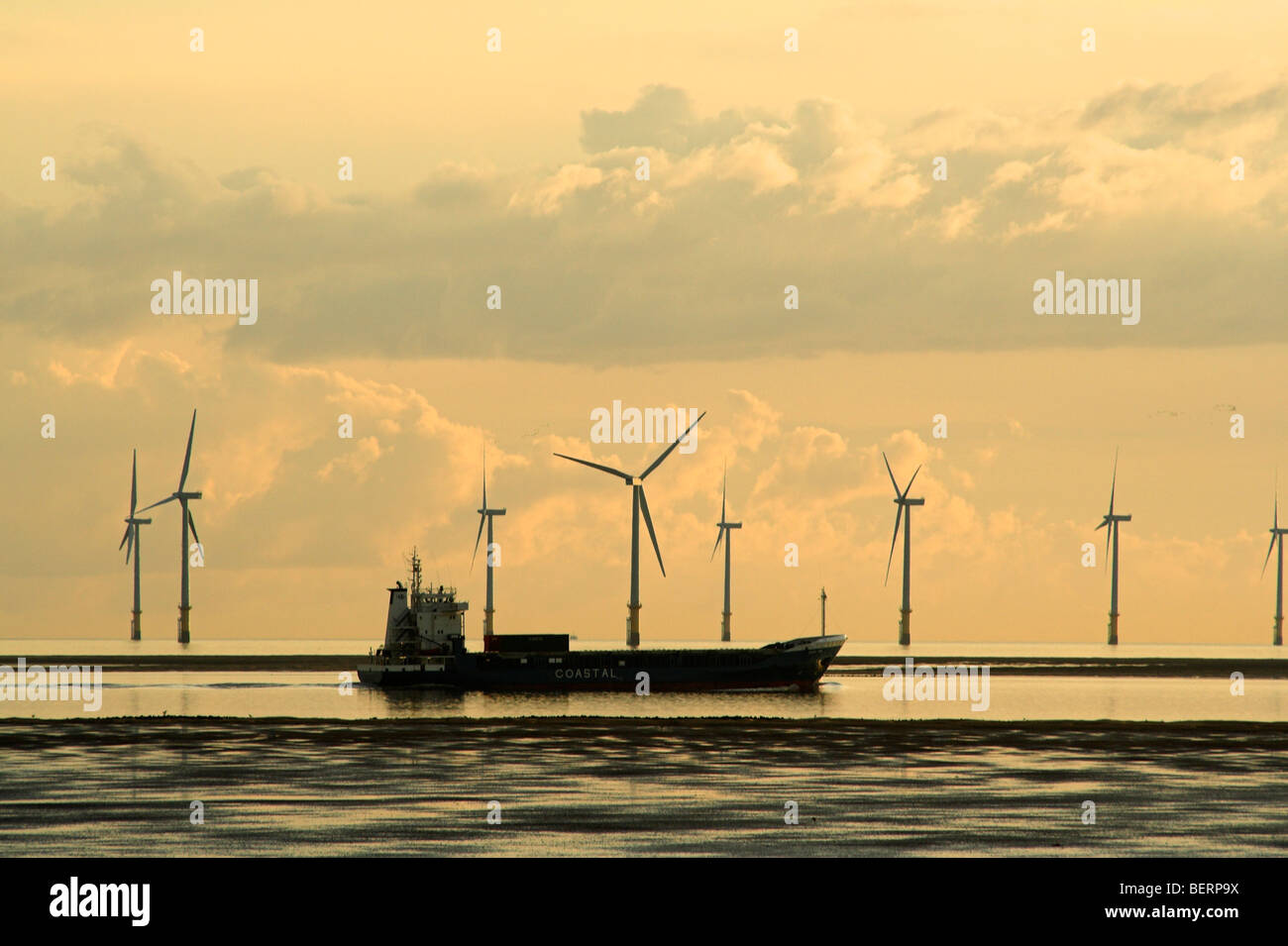 Burbo Bank offshore wind farm, Burbo Flats, Liverpool Bay, Merseyside ...