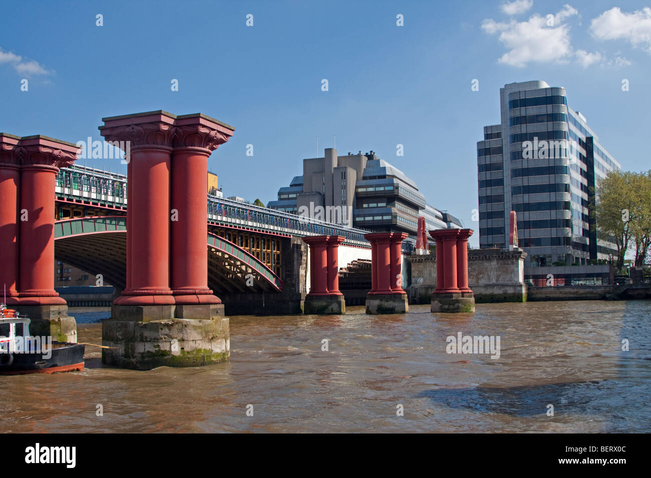 Remains of the Old Blackfriars Railway Bridge over the River Thames ...