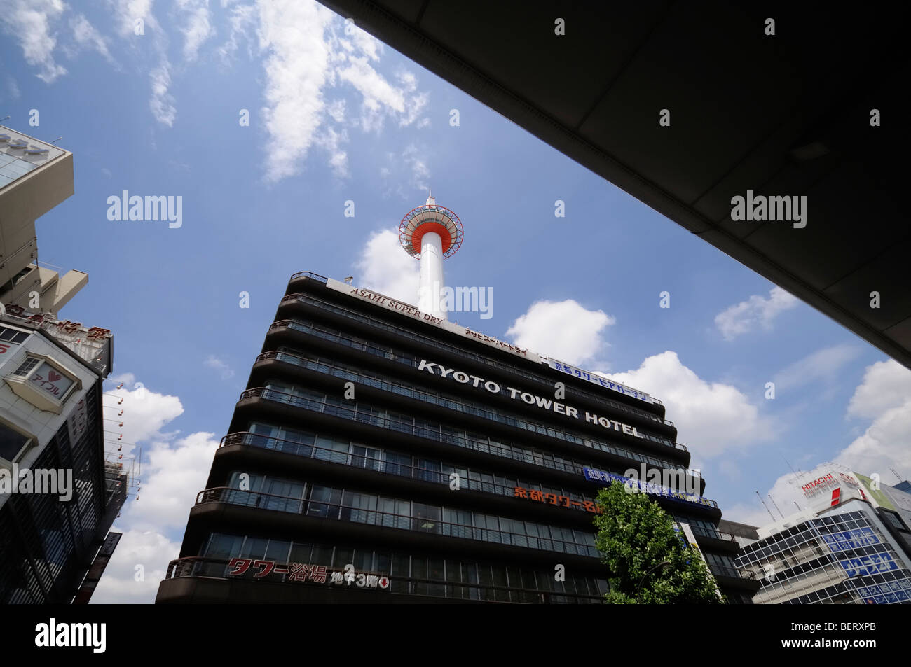 Kyoto Tower. Steel tower designed by Makoto Tanahashi, with the ...