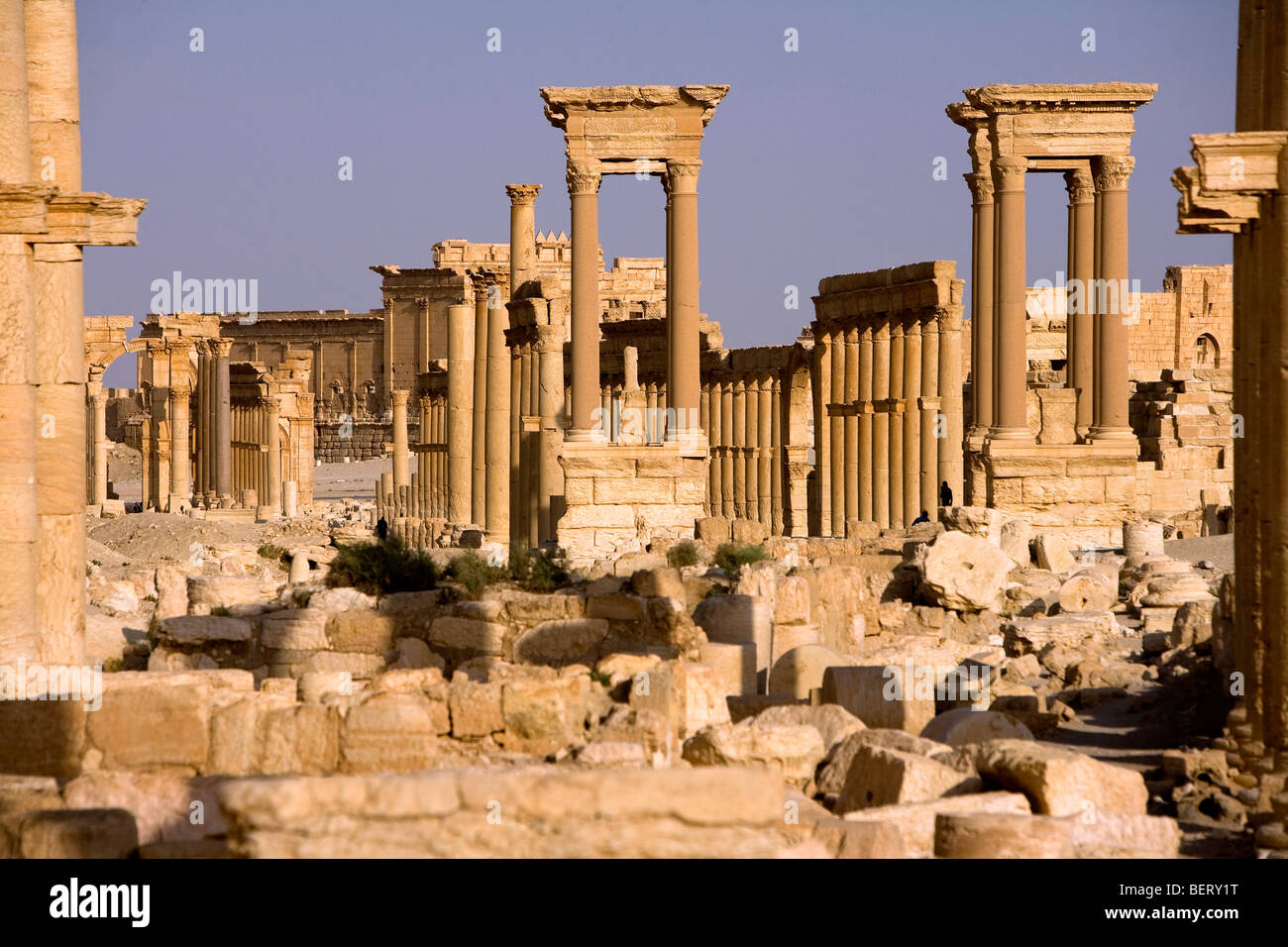 Roman ruins and archaeological site in Palmyra, Syria, Middle East ...