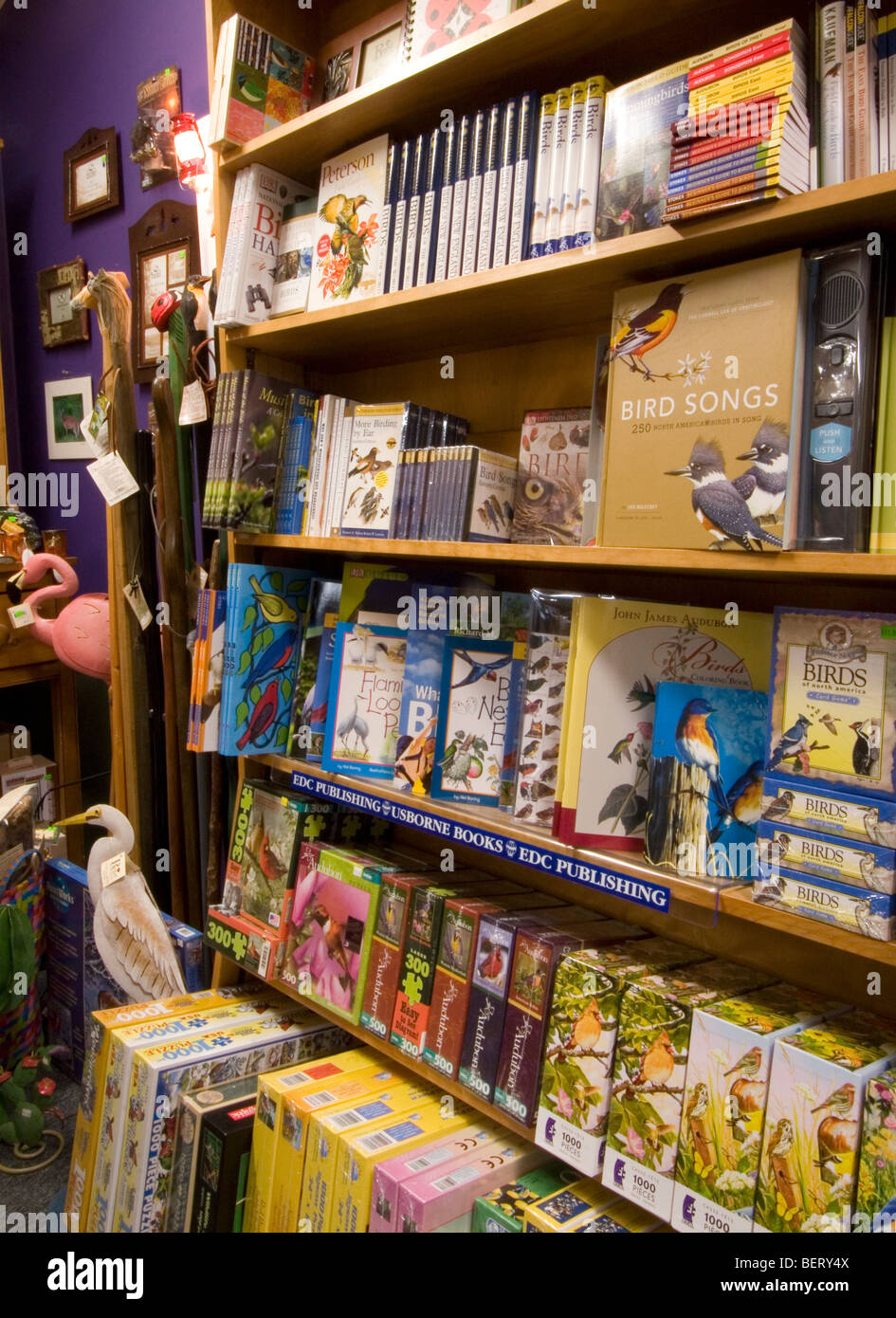 Nature store bookshelves Stock Photo - Alamy