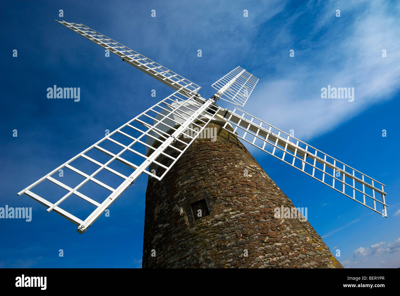 The eighteenth century Halnaker Windmill overlooking Chichester, Sussex ...