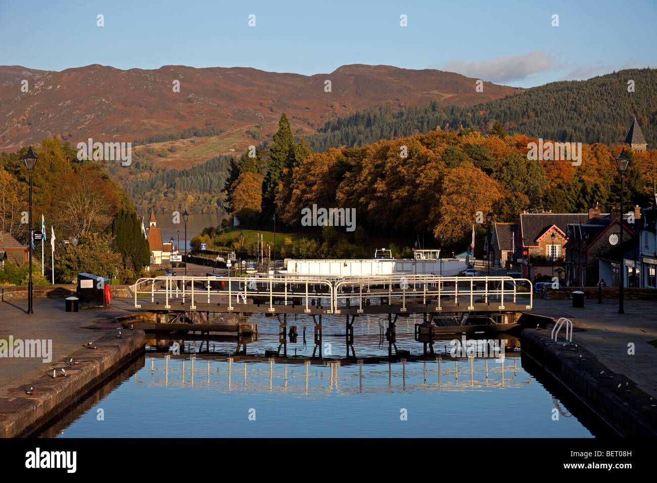 Fort Augustus, Caledonian Canal Lock Gates Scotland UK Europe Stock ...