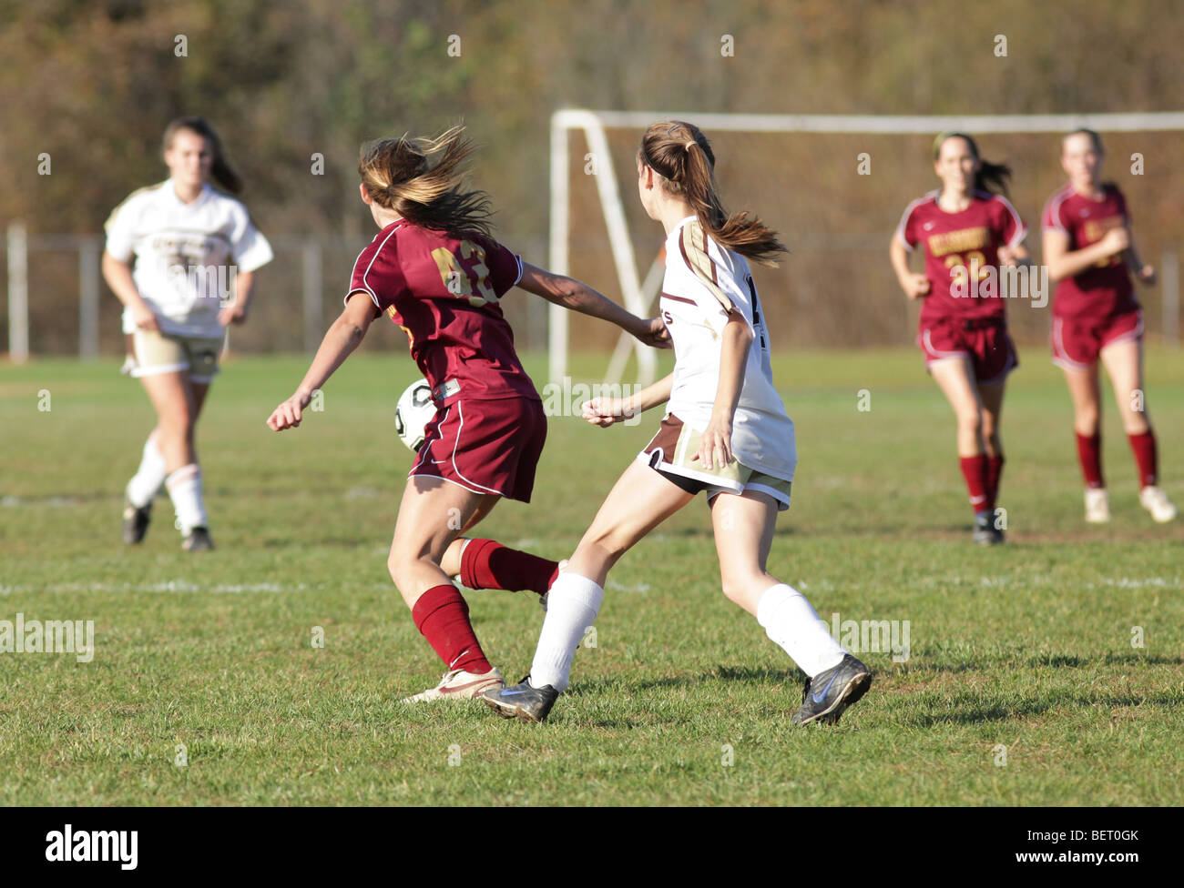Teen girls playing soccer hi-res stock photography and images - Alamy