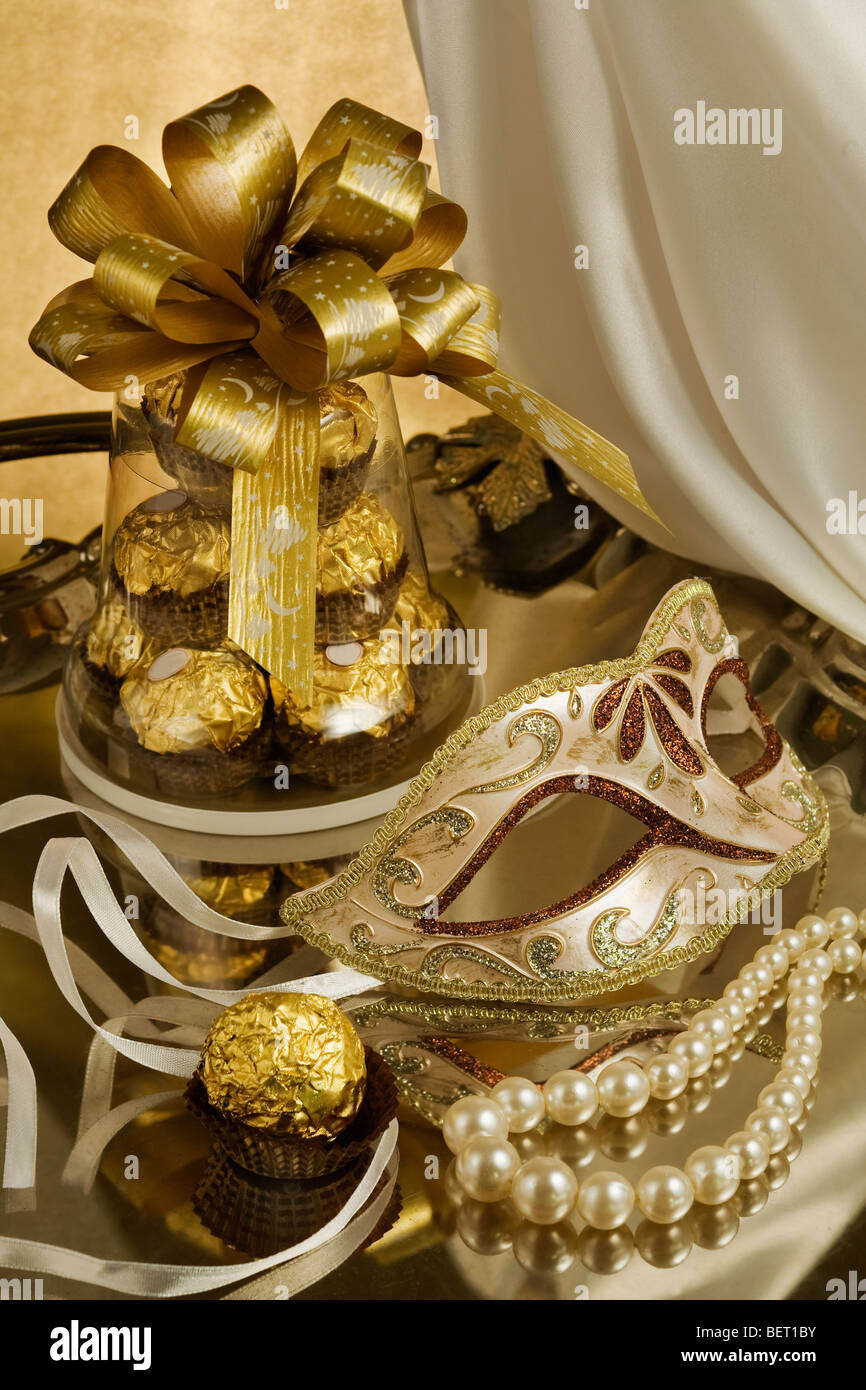 Holiday still life with the mask Stock Photo - Alamy