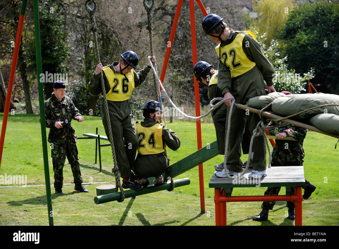 BOYS ARE ASSESSED DURING A TEAM PHYSICAL PROBLEM SOLVING EXERCISE AT ...