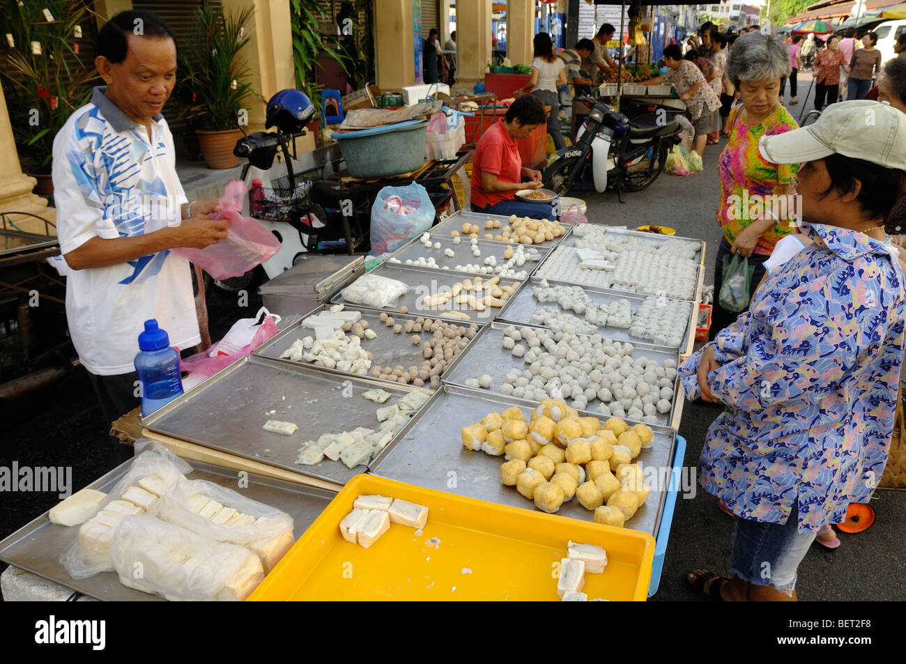 Chinese Food or Street Food on Market Stall on Street Market Georgetown ...