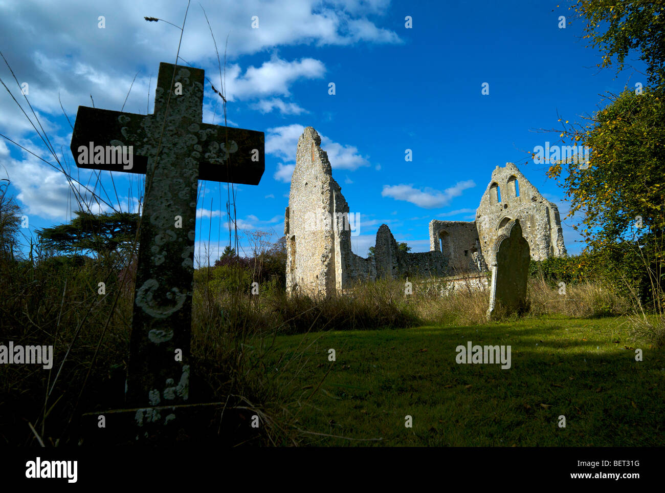 The ruins of Boxgrove Priory, a small priory built in Sussex near ...