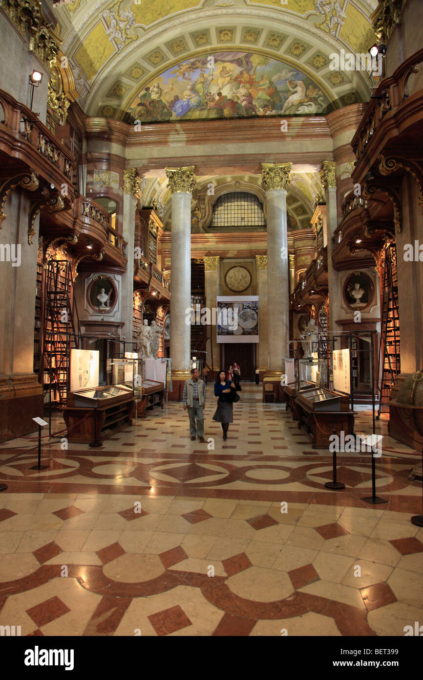 Austria, Vienna, National Library, Prunksaal, ceremonial hall Stock ...