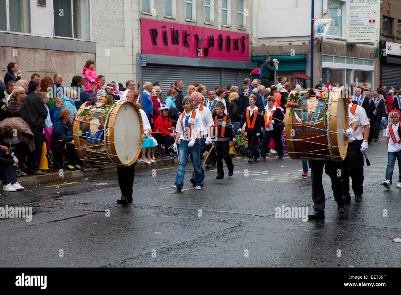 Twelfth of July Protestant Order March in Larne Northern Ireland Stock ...