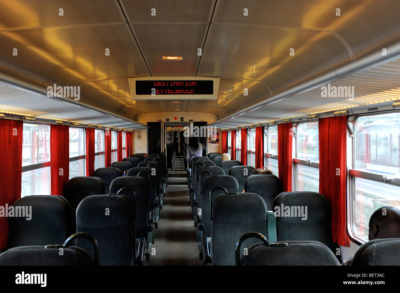 Interior view of train carriage. Belgium Railways Stock Photo - Alamy