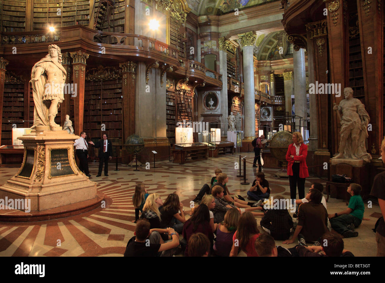 Austria, Vienna, National Library, Prunksaal, ceremonial hall Stock ...