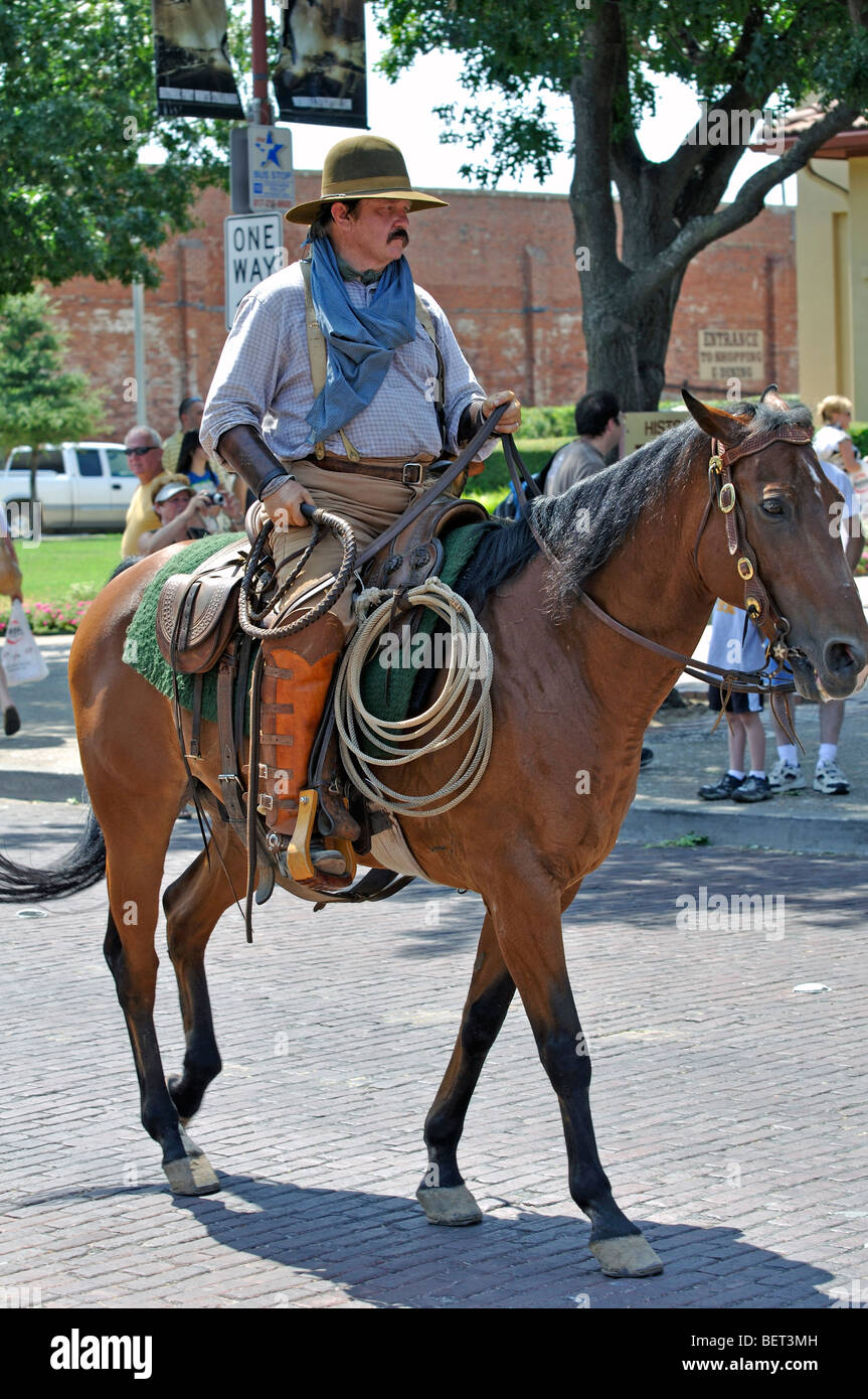 Cowboy at Stockyards, Fort Worth, Texas Stock Photo - Alamy