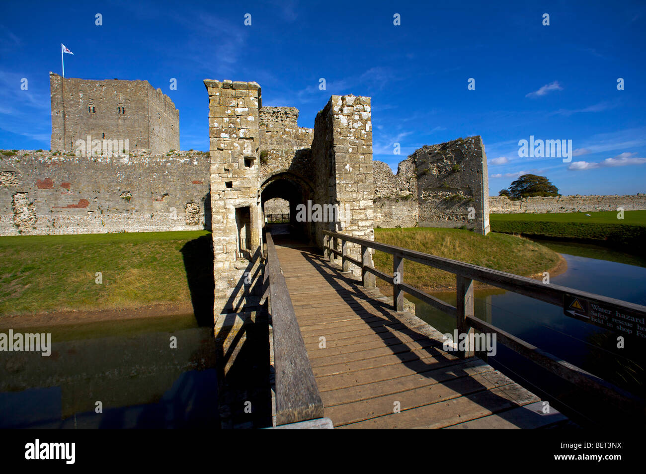 Ruins of Portchester castle built within the grounds of a Roman fort ...