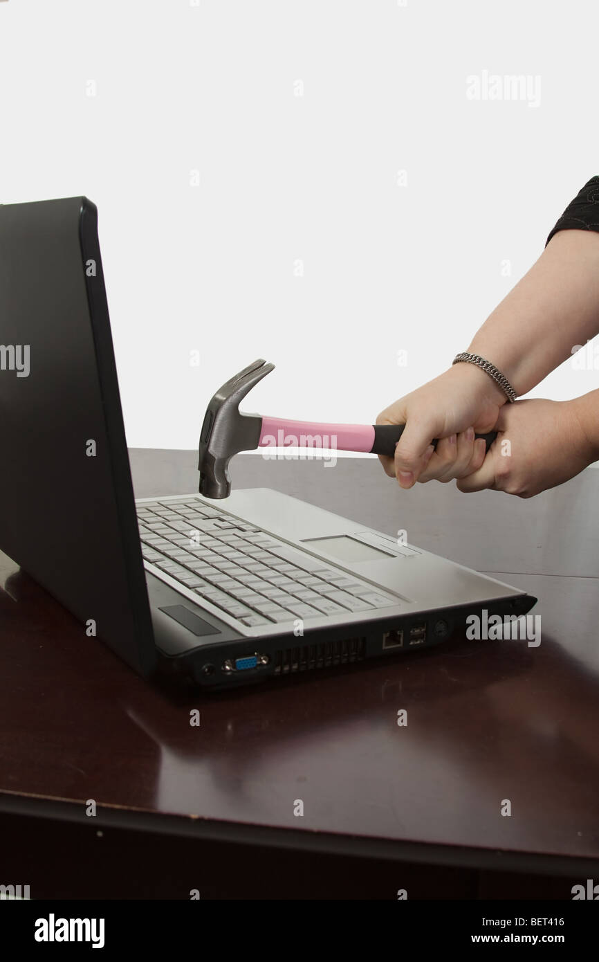 Smashing computer hi-res stock photography and images - Alamy