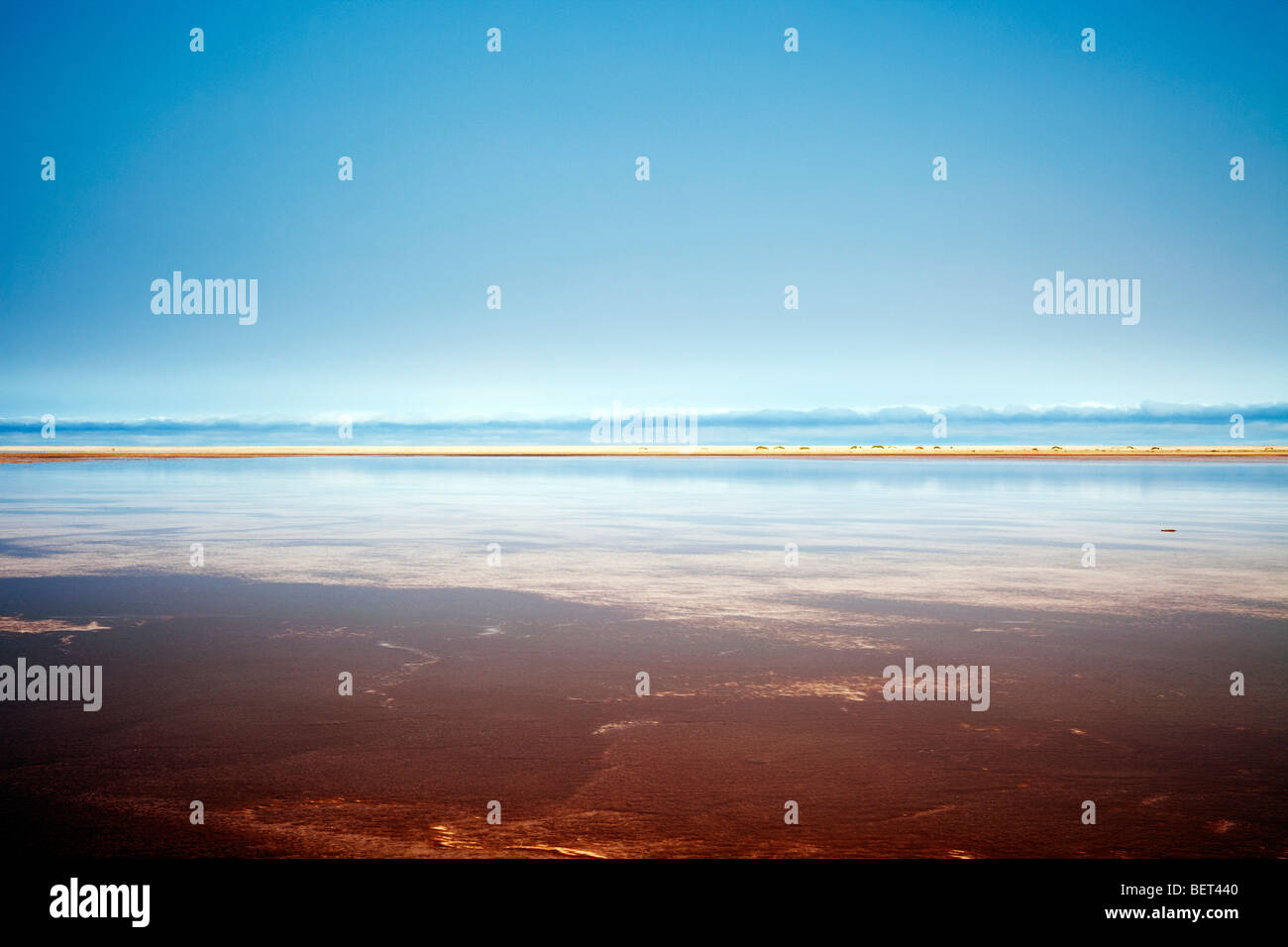 salt flats,water on salt flats, Namibia Stock Photo - Alamy