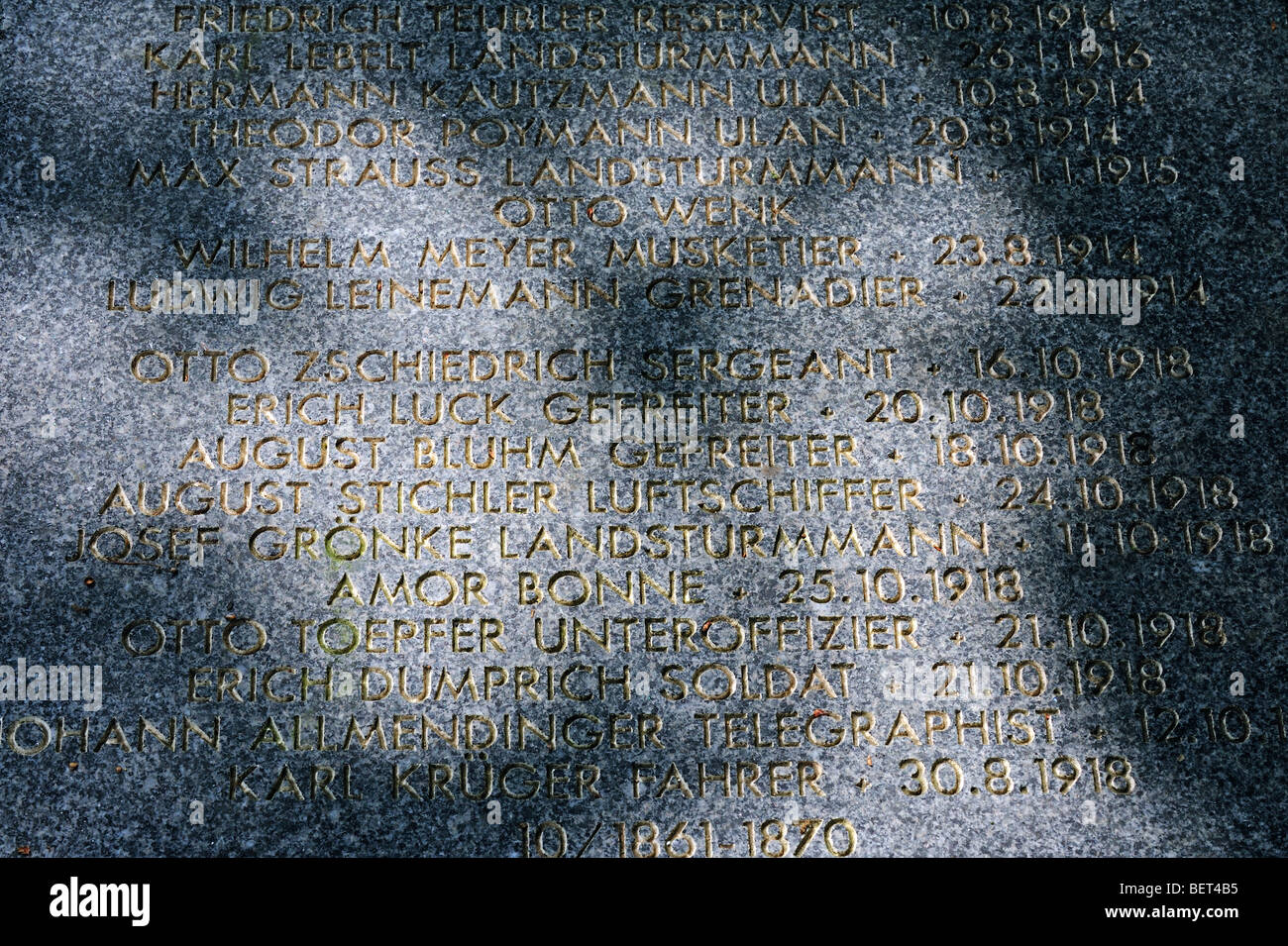 Names on ww1 tombstone german hi-res stock photography and images - Alamy