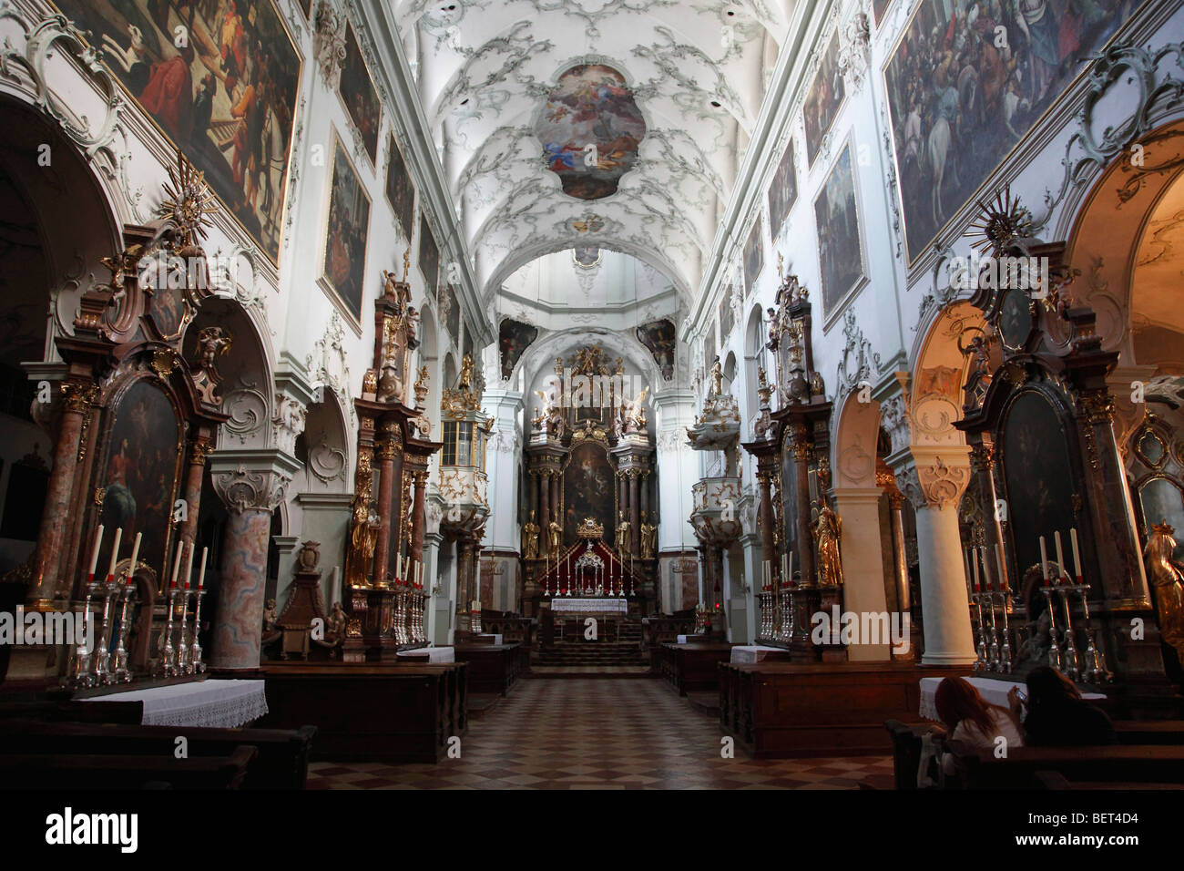 Austria, Salzburg, St Peter Abbey, interior Stock Photo - Alamy