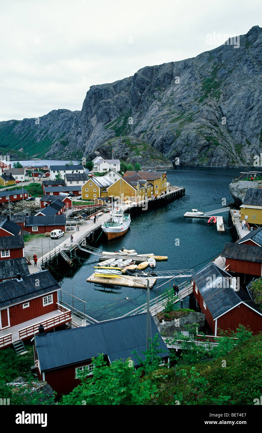 Fishing village Nusfjord, Flakstad, Lofoten islands, Norway Stock Photo ...