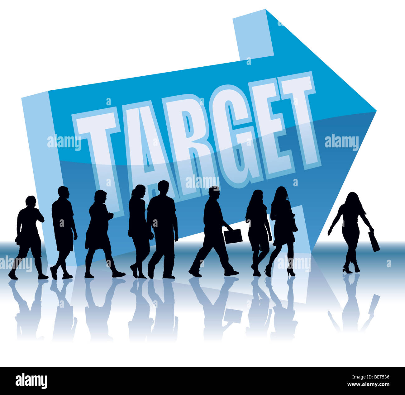 People are going to a direction - Target Stock Photo - Alamy