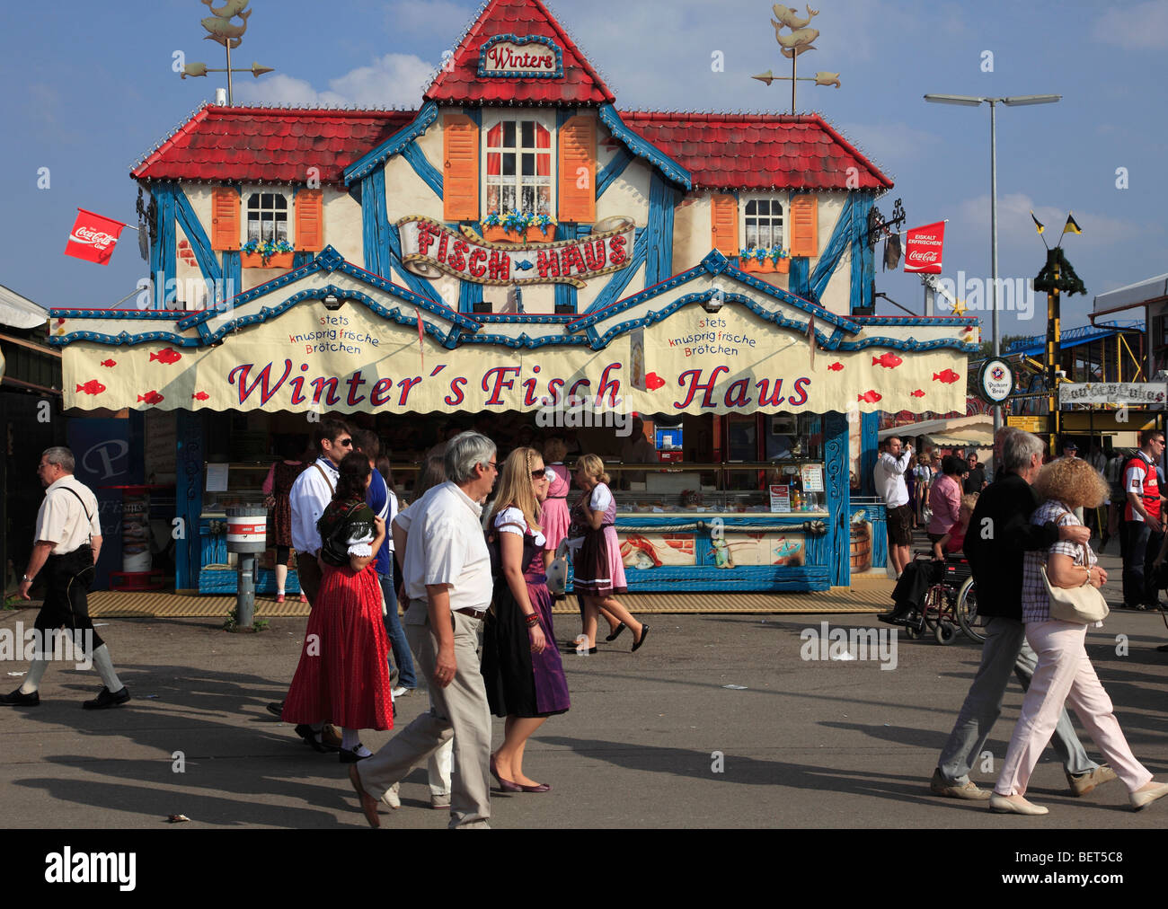 Germany, Bavaria, Munich, Oktoberfest, Theresienwiese, stalls, people ...