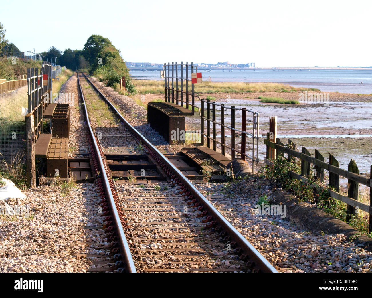 Coastal train track near Exton Station, south west line, managed by ...