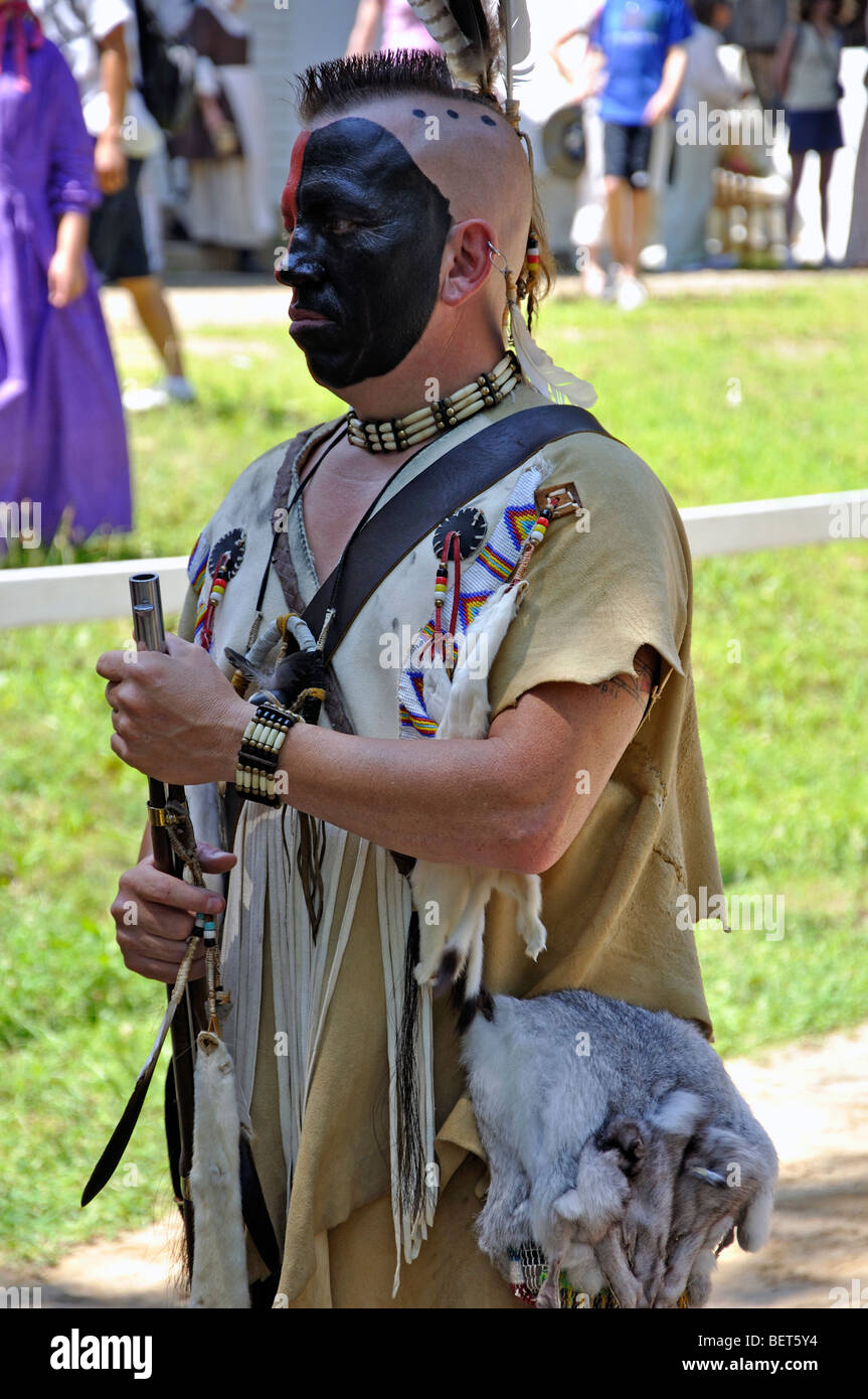 Native Indian man with painted face Stock Photo - Alamy