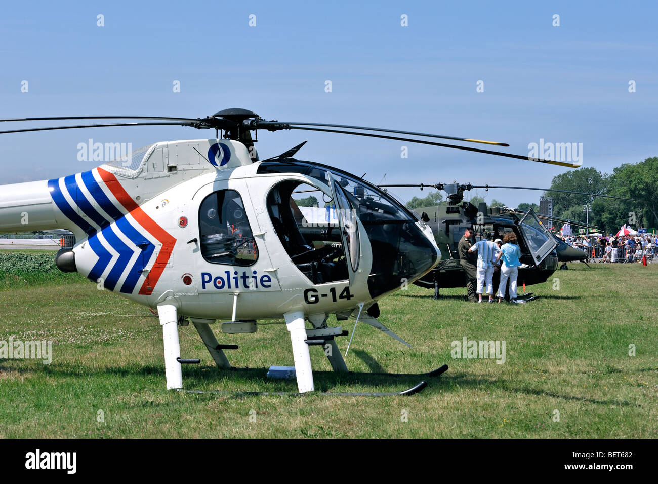 Police helicopter MD 520N at airshow in Koksijde, Belgium Stock Photo ...