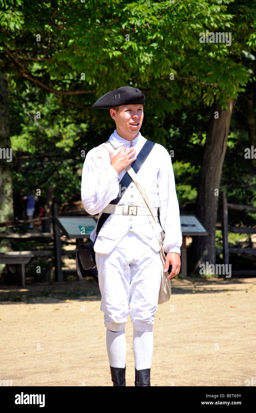 Patriot soldier at costumed American Revolutionary War (1770's) era re ...