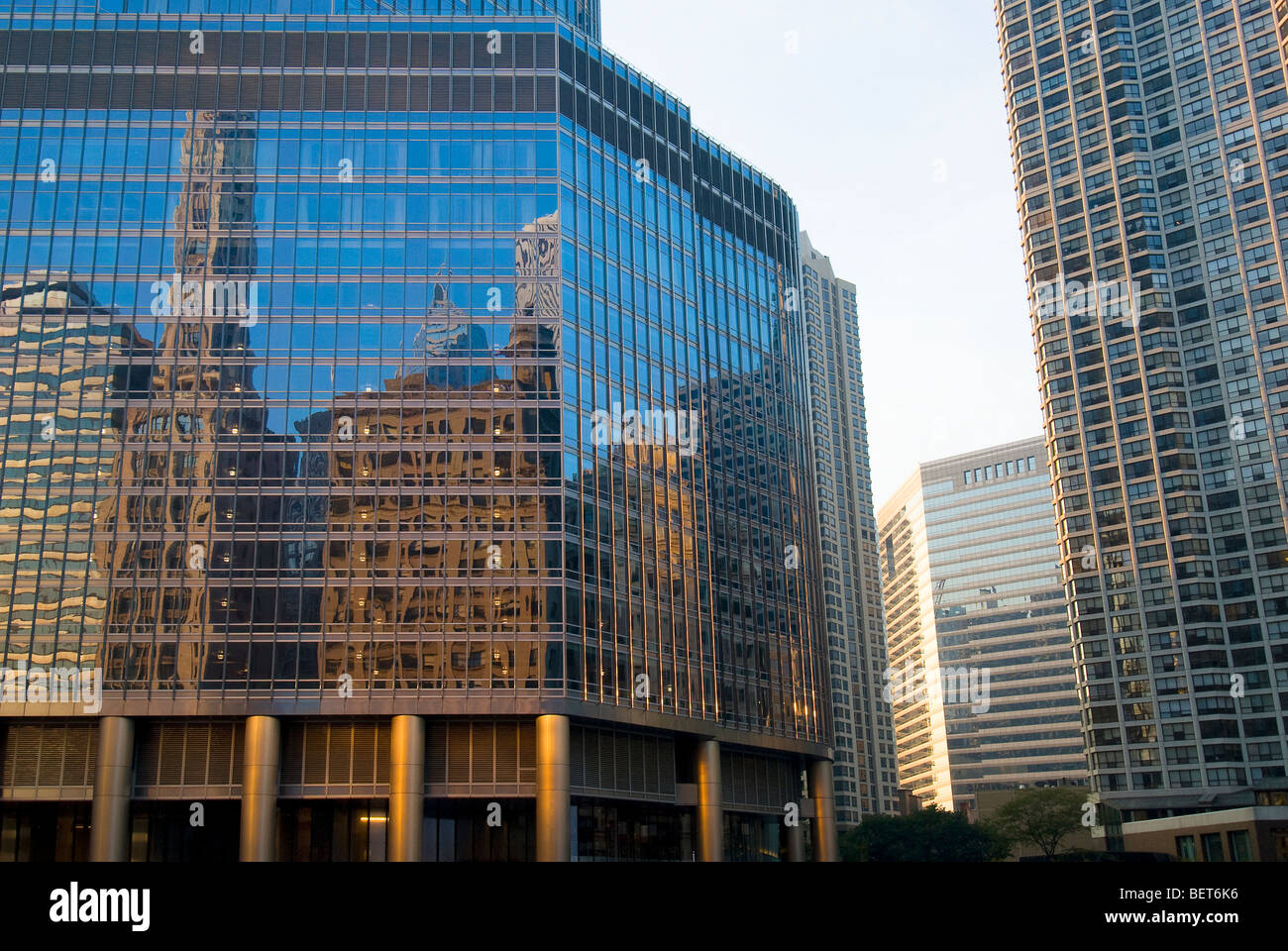 City center building reflections on the new Trump Tower near the ...
