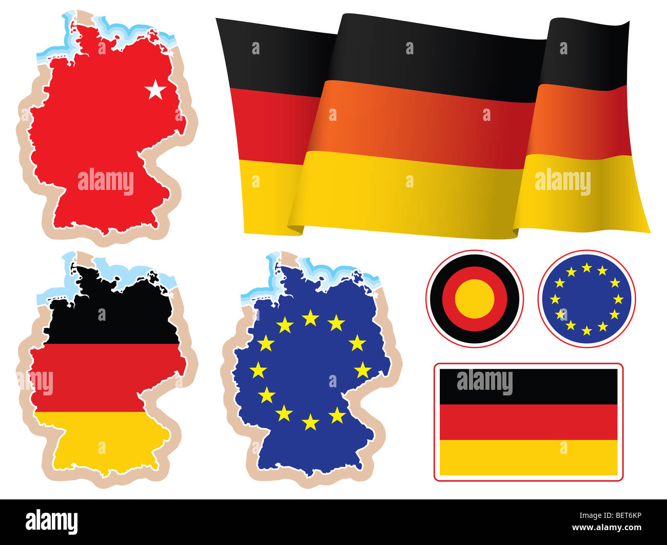 Collection of german national design elements, vector. The base map is ...
