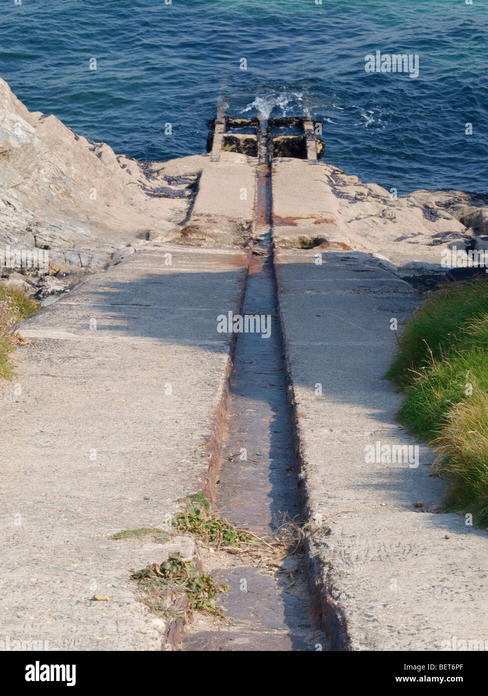 Old launching ramp for the Newquay Lifeboat, when in use was the ...